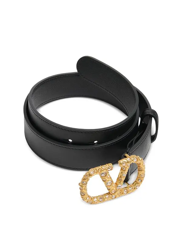 Valentino Garavani Vlogo Signature Leather Belt