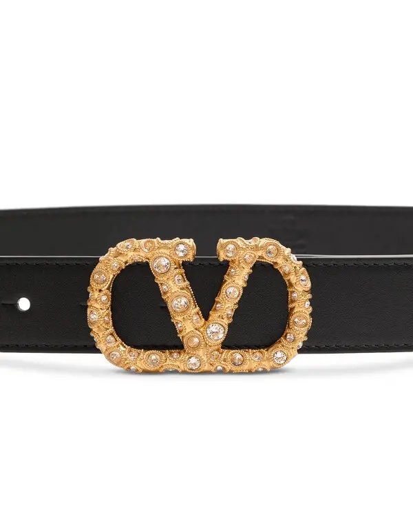 Valentino Garavani Vlogo Signature Leather Belt
