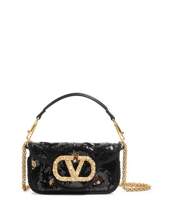 Valentino Garavani Loco Sequin Vlogo Convertible Shoulder Bag