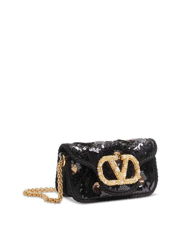 Valentino Garavani Loco Sequin Vlogo Convertible Shoulder Bag