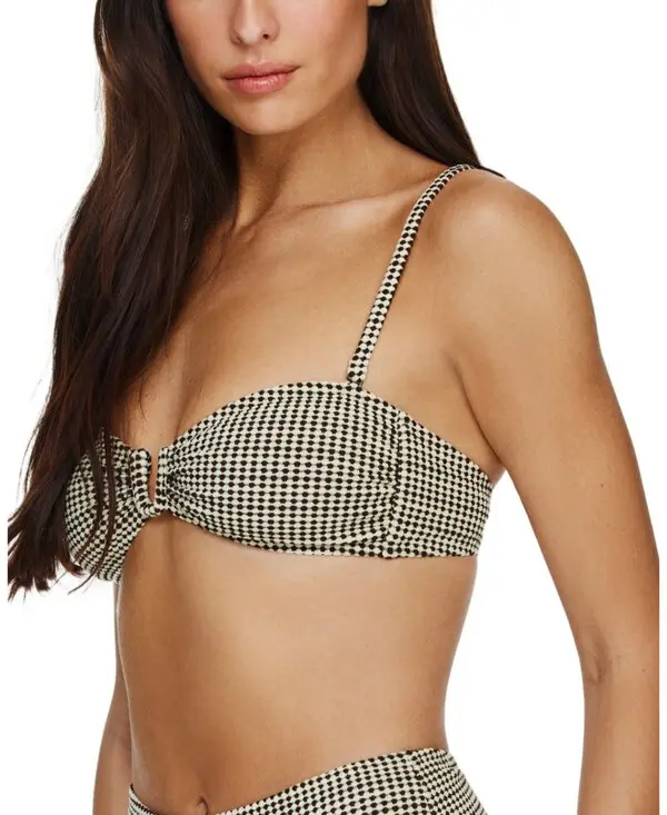 GOTTEX Sandy Beach Textured Bandeau Bikini Top - Brown