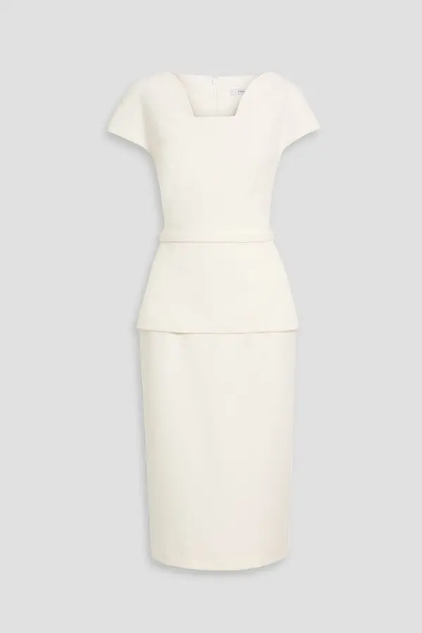 Safiyaa Paneled Stretchcrepe Midi Dress - Ivory