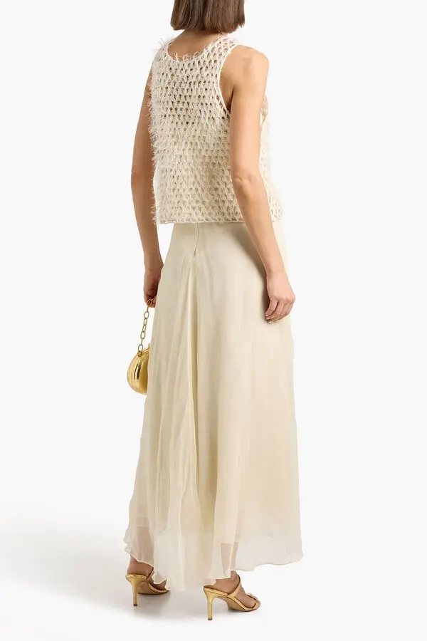 Brunello Cucinelli Sequin-embellished Open-knit Top