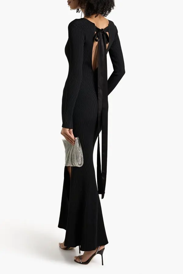 David Koma Cutout Ribbed-knit Maxi Dress