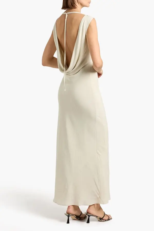 ST. AGNI Cutout Tencel And Linenblend Maxi Dress