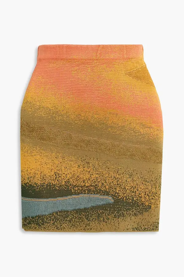 THE ELDER STATESMAN Jacquard-knit Mini Skirt