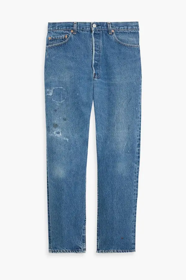 RE/DONE WITH LEVI'S Distressed High-rise Straight-leg Jeans