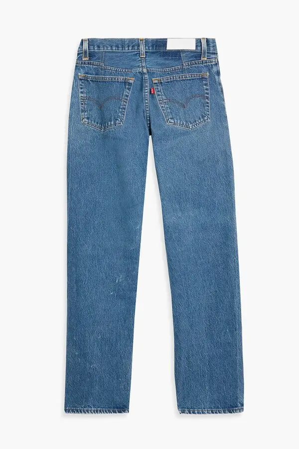 RE/DONE WITH LEVI'S Distressed High-rise Straight-leg Jeans