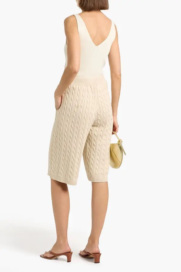 Brunello Cucinelli Sequin-embellished Cable-knit Cotton-blend Shorts