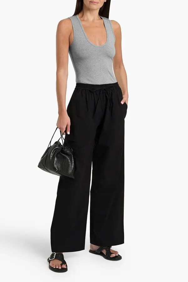 Matteau Cotton Poplin Wide-leg Pants - Black