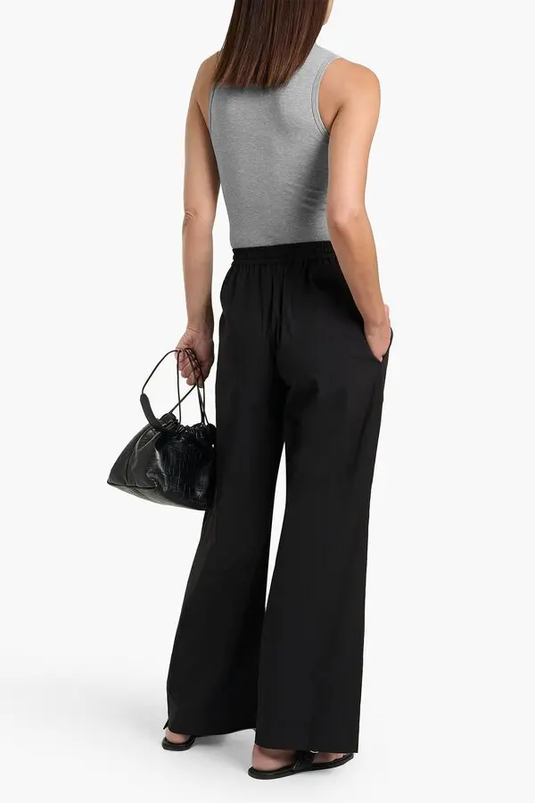 Matteau Cotton Poplin Wide-leg Pants - Black