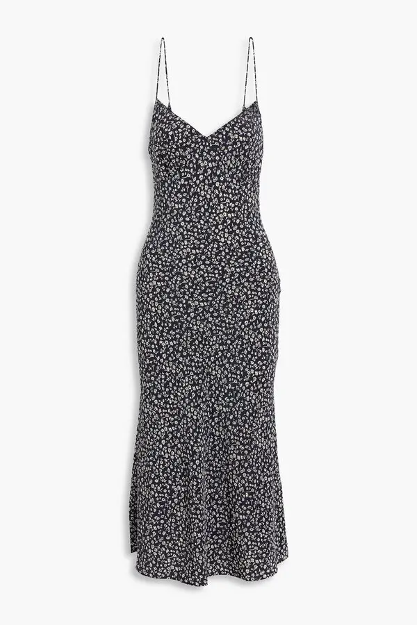 Matteau Floral-print Silk-voile Midi Slip Dress