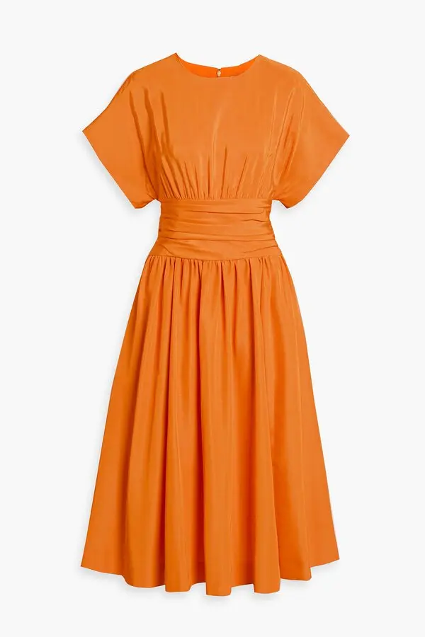 Carolina Herrera Cotton-blend Faille Midi Dress - Orange