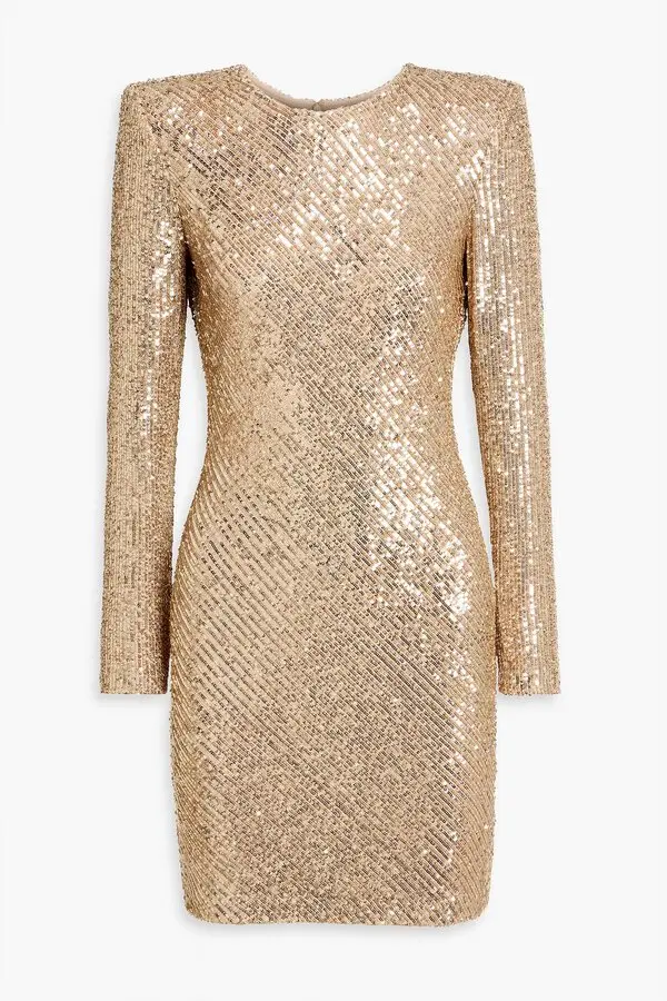 Naeem Khan Sequined Stretch-tulle Mini Dress