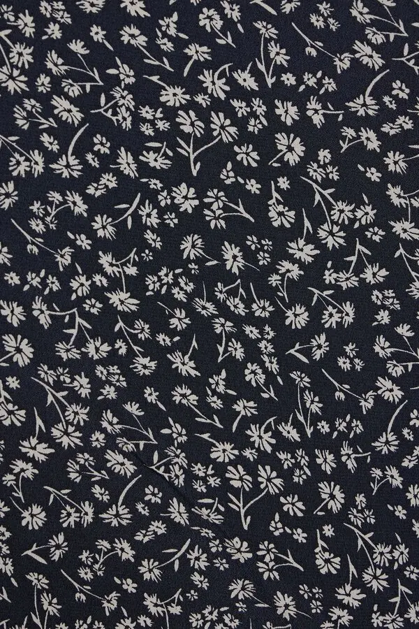 Matteau Floral-print Silk Crepe De Chine Midi Dress - Navy