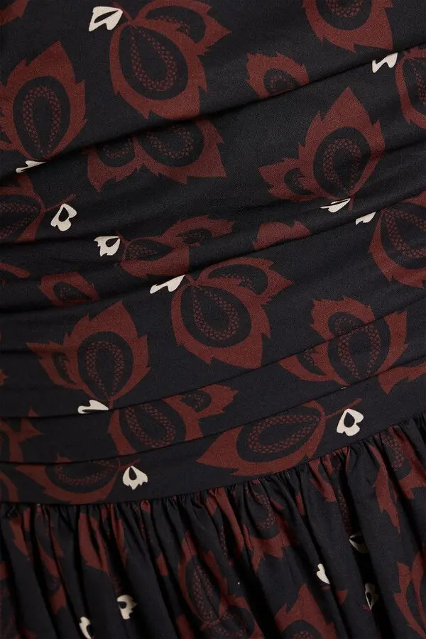 Matteau Strapless Printed Cotton-poplin Maxi Dress