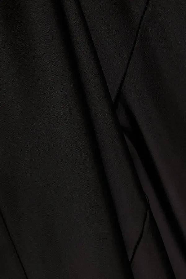 Norma Kamali Maria Draped Satin Gown - Black