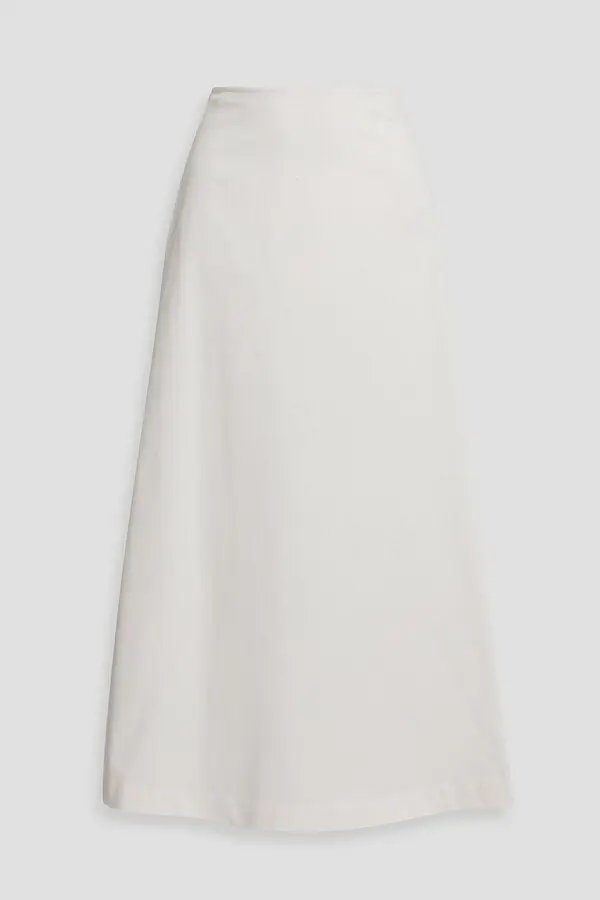 Matteau Cotton-blend Twill Midi Skirt - White