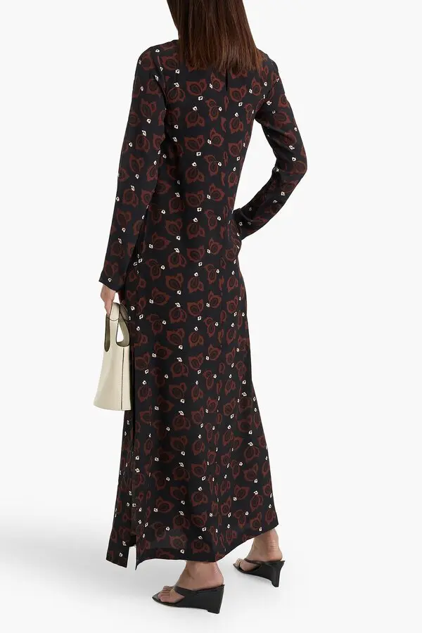 Matteau Printed Silk Crepe De Chine Maxi Dress