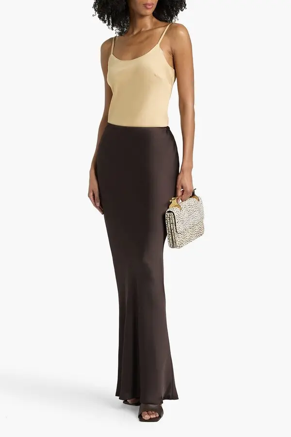 Norma Kamali Obie Satin Maxi Skirt