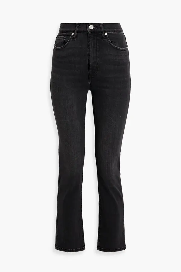 FRAME Le High Straight High-rise Straight-leg Jeans - Charcoal