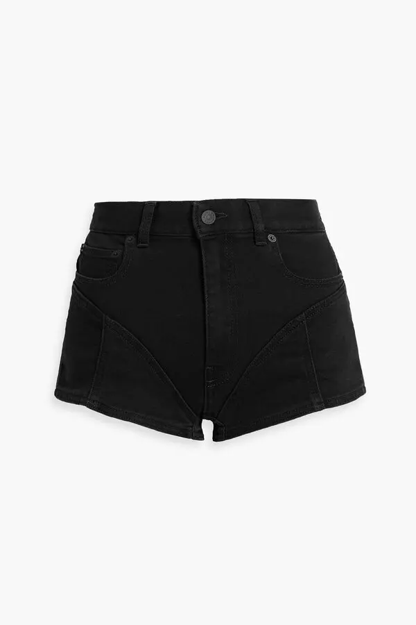 MUGLER Scuba-paneled Denim Shorts