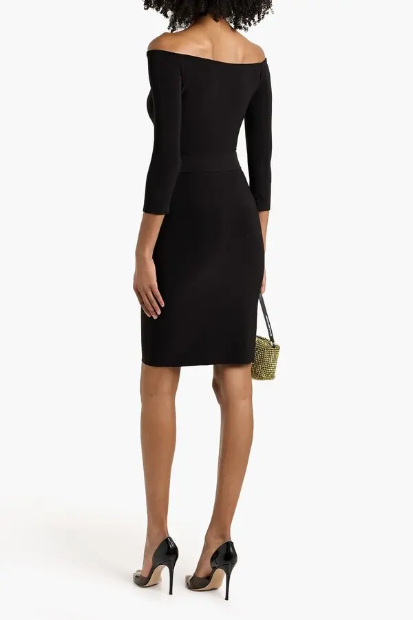 Norma Kamali Off-the-shoulder Belted Mini Dress
