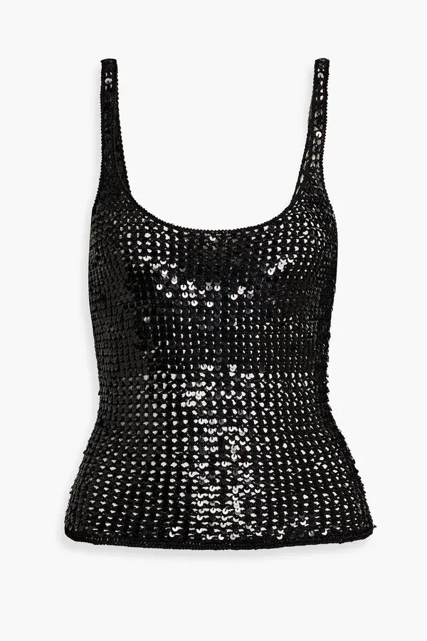 Matteau Sequined Crochet Tank