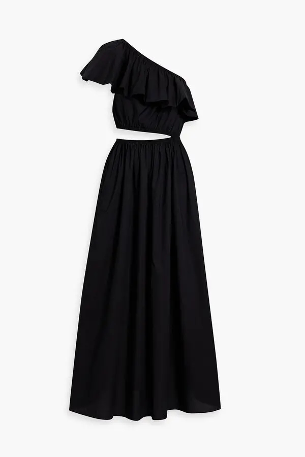 Matteau One-shoulder Cotton-poplin Maxi Dress