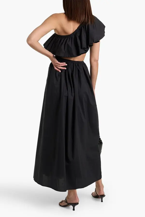 Matteau One-shoulder Cotton-poplin Maxi Dress