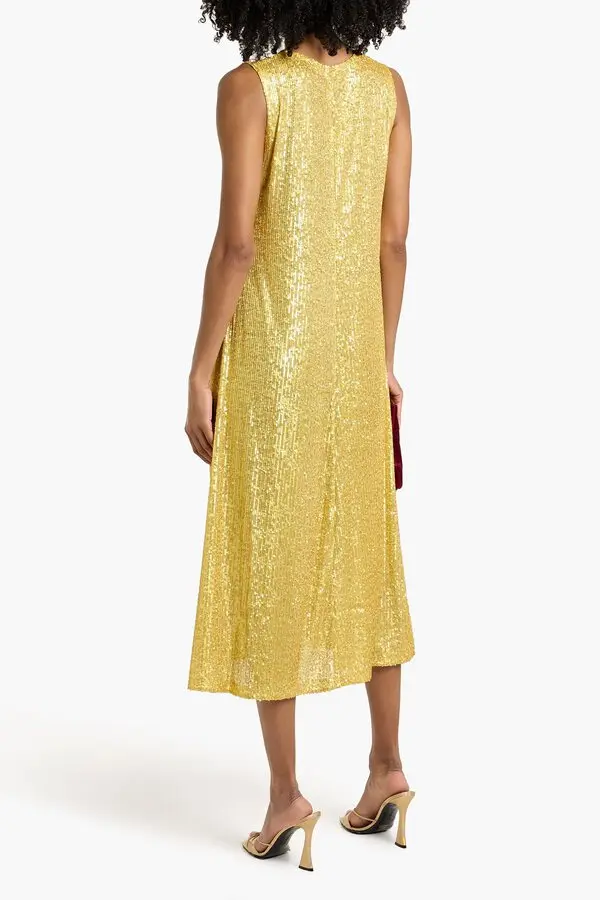 Norma Kamali Sequined Stretch-tulle Midi Dress