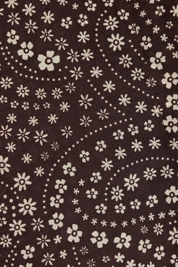 Matteau Floral-print Cotton And Silk-blend Shirt - Chocolate