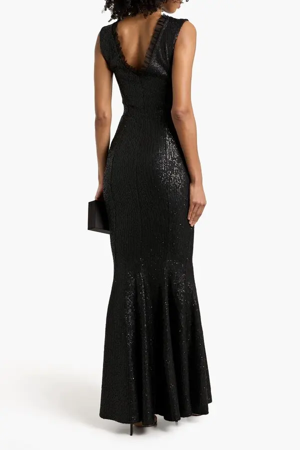 Norma Kamali Sequined Stretch-tulle Gown