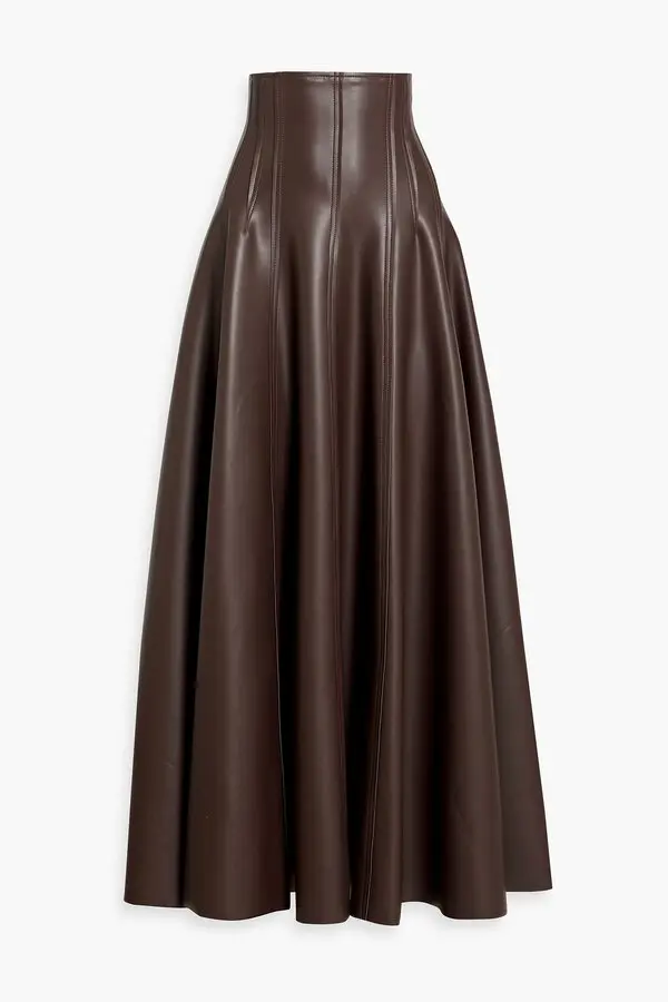 Norma Kamali Grace Flared Maxi Skirt - Chocolate