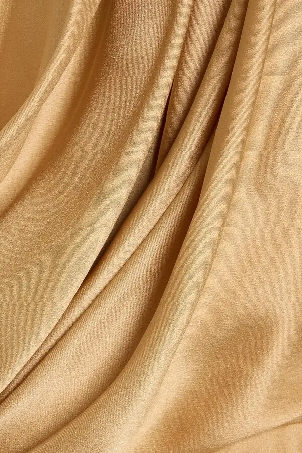 THE SEI One-shoulder Draped Silk-satin Maxi Dress