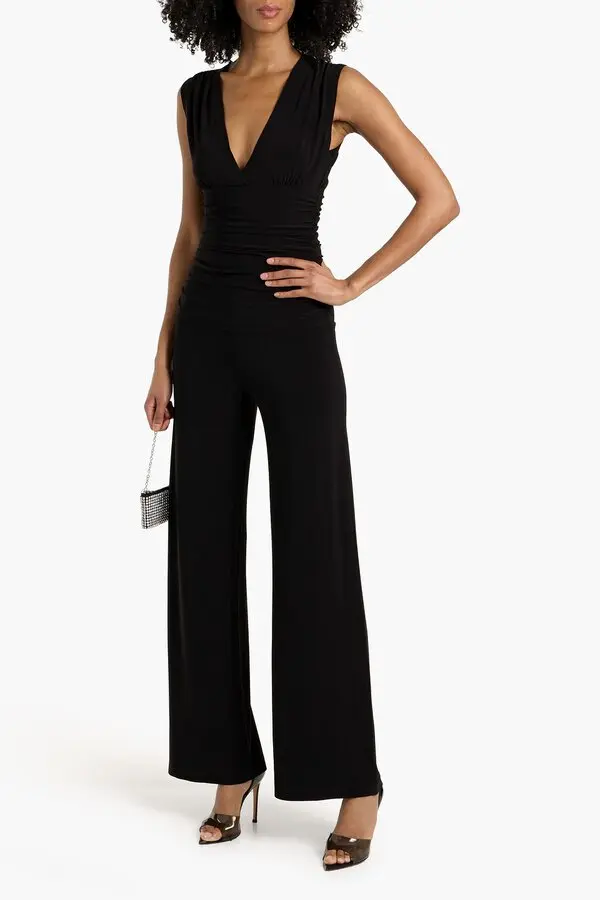 Norma Kamali Ruched Wide-leg Jumpsuit