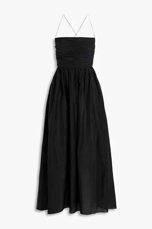Matteau Cotton And Silk-blend Voile Maxi Dress