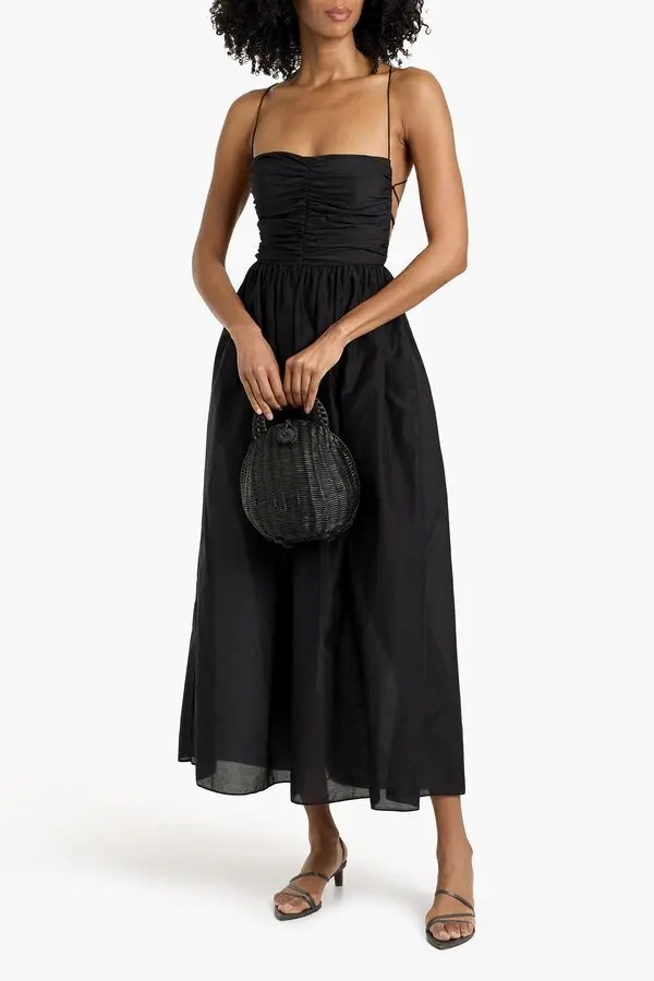 Matteau Cotton And Silk-blend Voile Maxi Dress