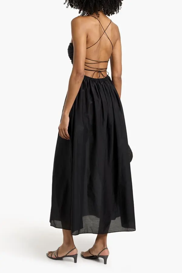 Matteau Cotton And Silk-blend Voile Maxi Dress