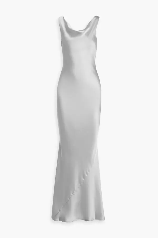 Norma Kamali Maria Draped Gown - Silver