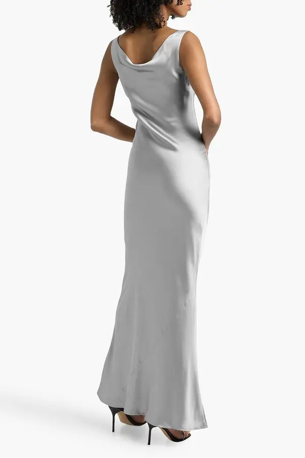 Norma Kamali Maria Draped Gown - Silver