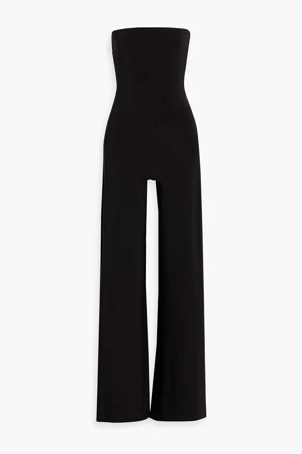 Norma Kamali Strapless Wide-leg Jumpsuit - Black