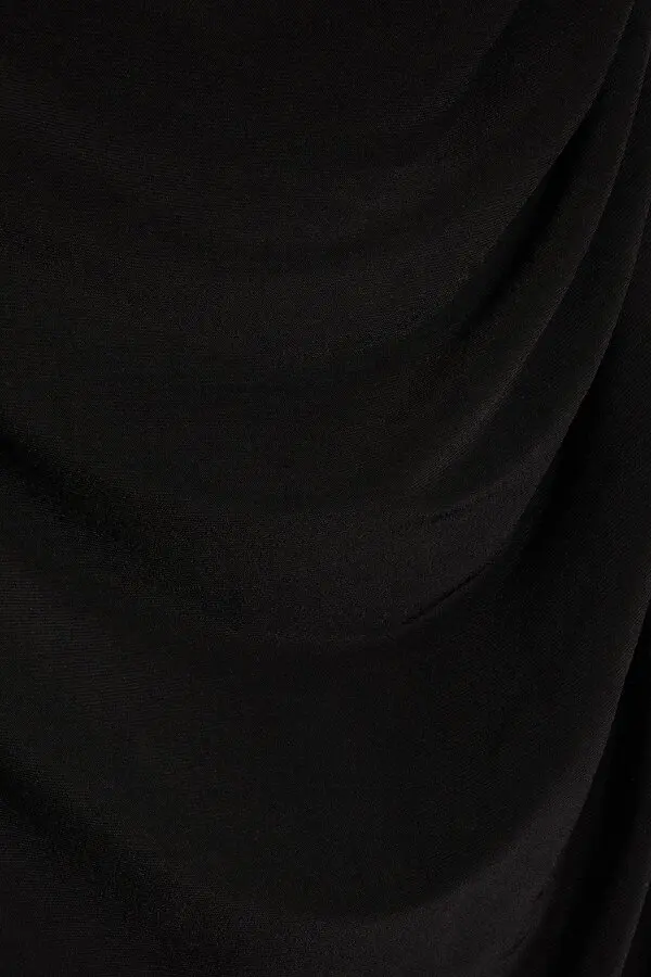 Norma Kamali Asymmetric Stretch-Jersey Turtleneck Dress - Black - 55% Off |  Editorialist