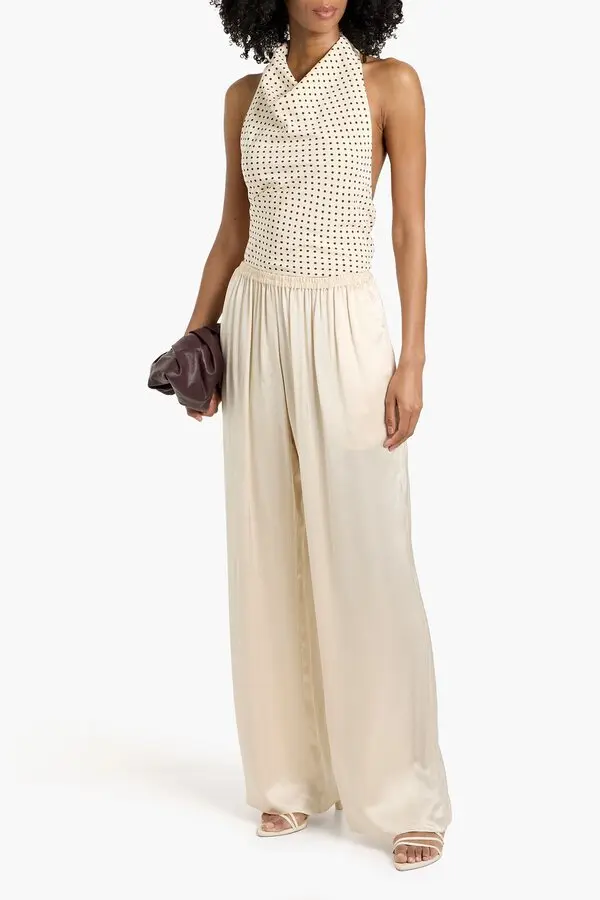 Matteau Draped Polkadot Halterneck Top - Cream
