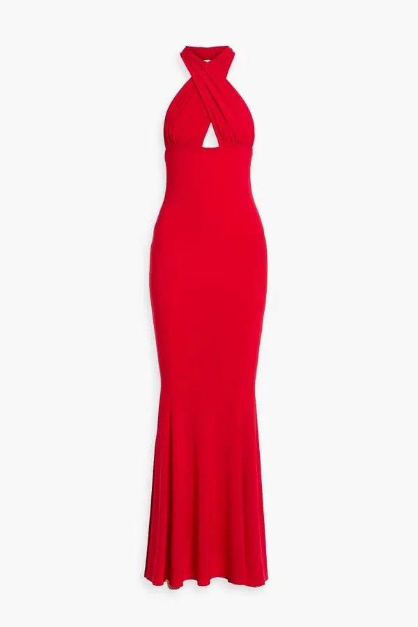 Norma Kamali Stretch-jersey Halterneck Gown - Red