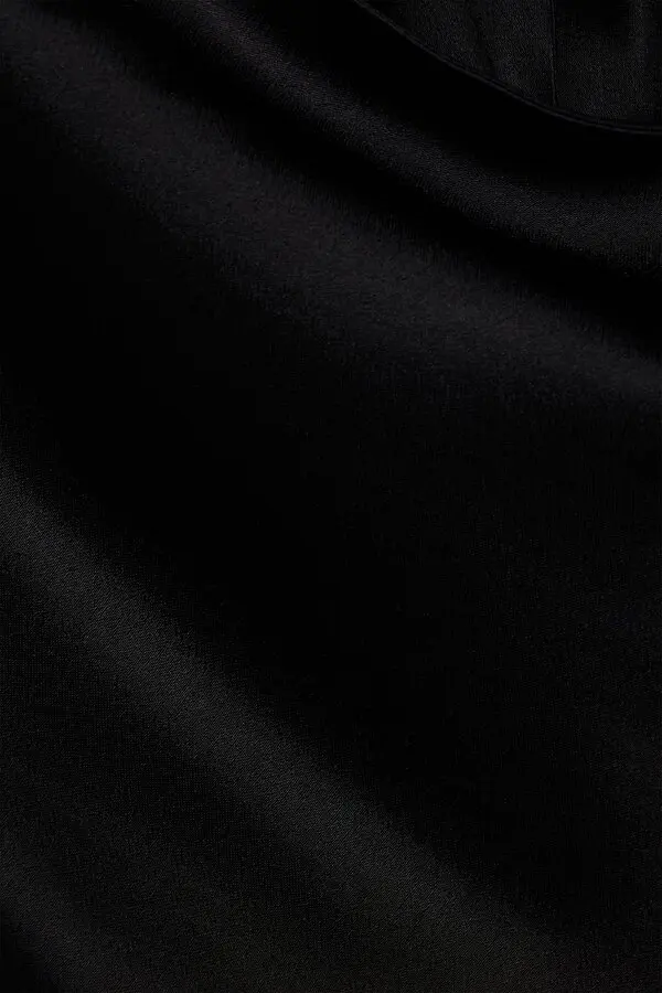 Matteau Draped Satin Halterneck Top - Black