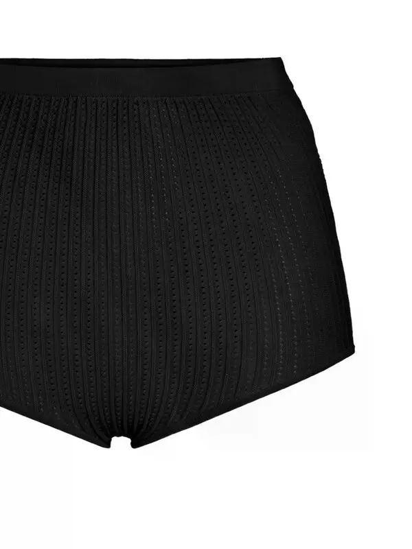 Elisabetta Franchi Knit Shorts With Tubular Trimmings - Black