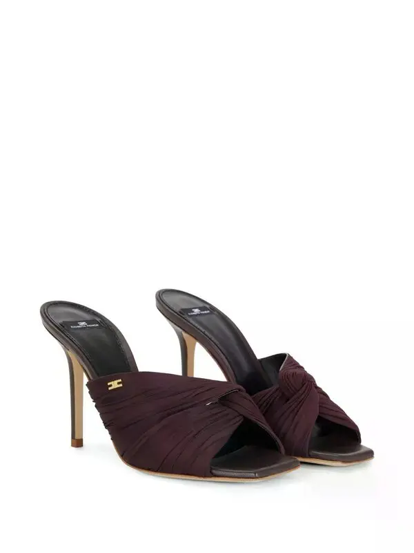 Elisabetta Franchi Crossed Draped Stiletto Sandals - Brown