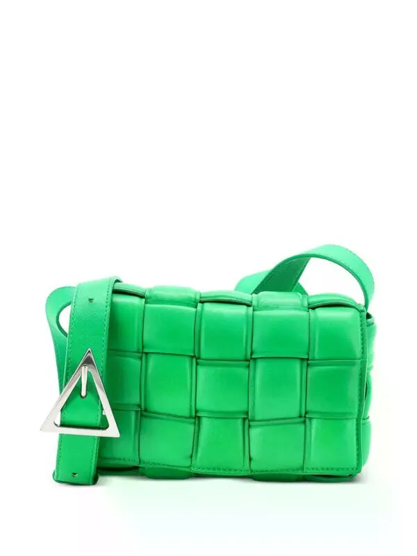 Bottega Veneta Cassette Padded Maxi Intrecciato Leather Crossbody Bag - Green