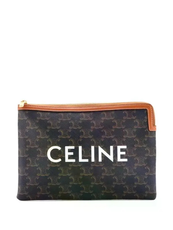 Celine Zip Triomphe Coated Canvas Small Pouch